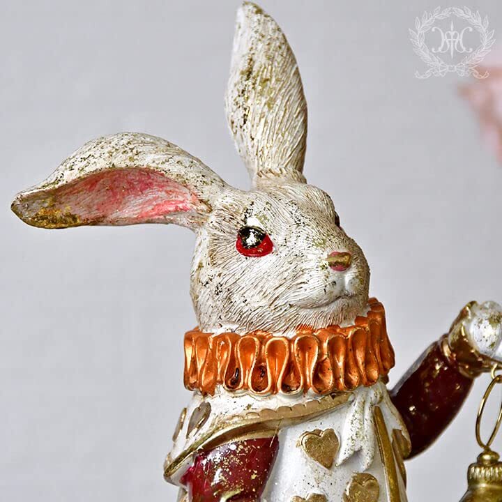 Alice In Wonderland White Rabbit Clock Statue Antique Style 9.6inch ...