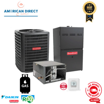 2 Ton Goodman AC & Gas Furnace Split System 15.2 SEER2 R32 96% 40K BTU ...