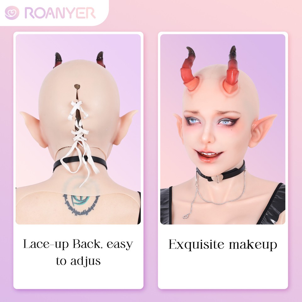 Roanyer Lilith Succubus Silicone Mask with Lace-up Back for LGBT ...