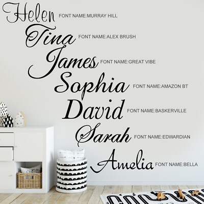 Personalised Large boys/Girls Name Wall sticker Home Decor Vinyl ...