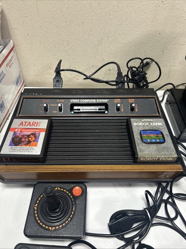 Atari CX-2600 Video Computer System, W/ 7 Controllers 4 Types, 2 Games ...