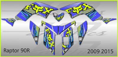 YAMAHA RAPTOR 90R full graphics decal kit 2009 2015 .. THICK AND HIGH ...