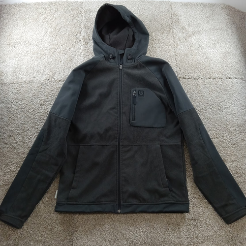 Burton Jacket Mens Black Hooded Fleece Lined Midweight Shell Full Zip ...