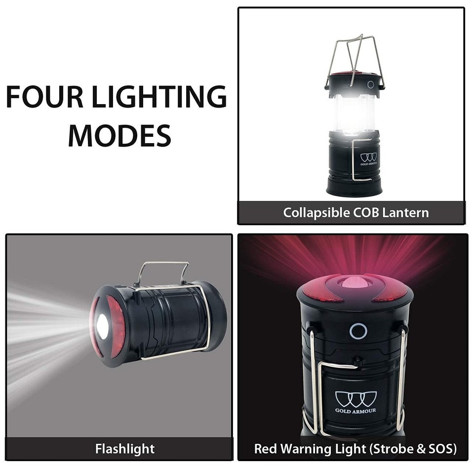 Portable LED Flashlight Rechargeable Camping Tent Light Lantern with ...