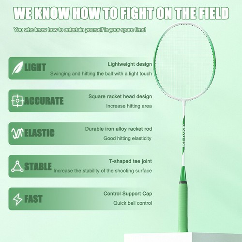 Badminton Double Racket Alloy Carbon Professional Double Racket Durable ...