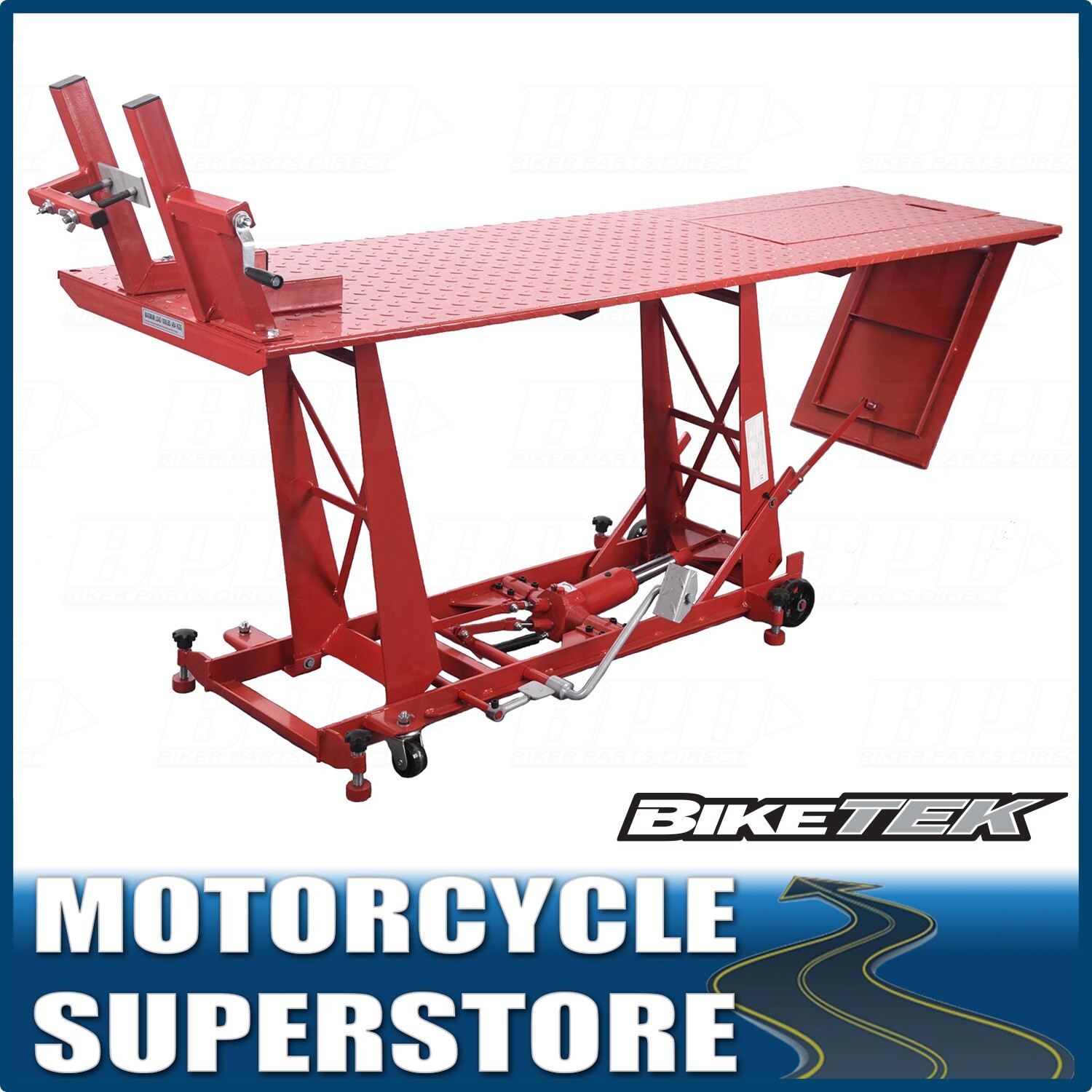 BikeTek Motorcycle Hydraulic Table Lift Mechanics Garage Workshop ...