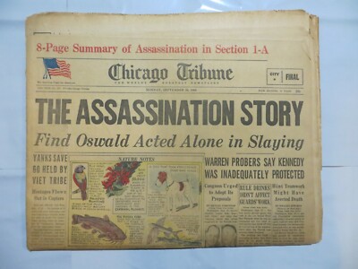 Chicago Tribune September 28 1964 Assassination Story Oswald Slaying N9 ...