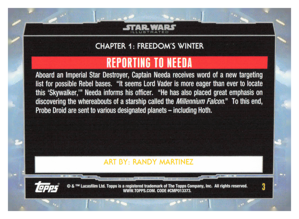 2015 Topps Star Wars Illustrated #3 Reporting to Needa | eBay