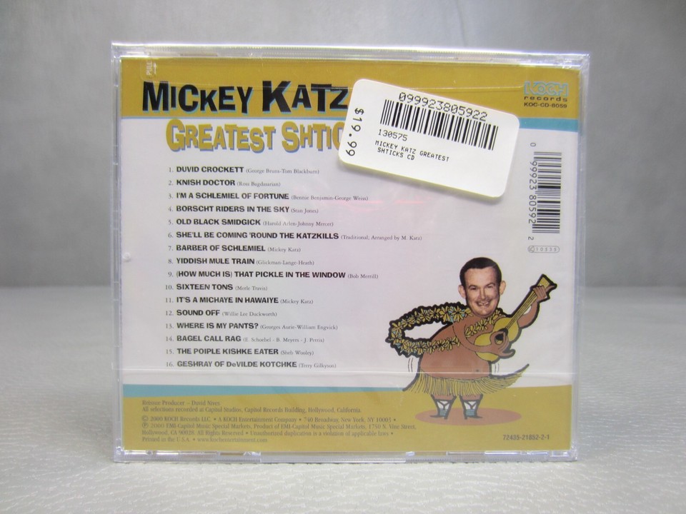 Mickey Katz Greatest Shticks CD 99923805922| eBay