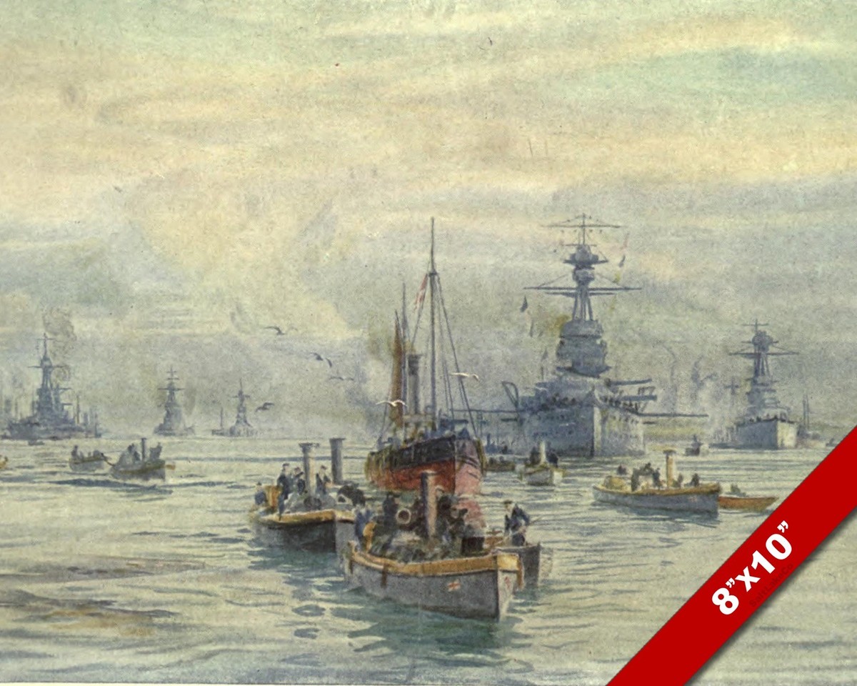 Scapa Flow Print PPC Of The Ships In Scapa Flow | The Internment Of