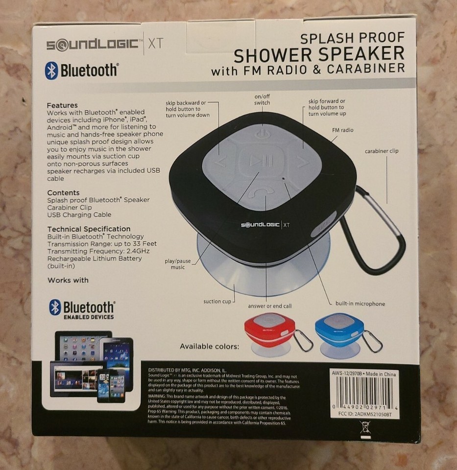 SoundLogic XT Bluetooth All Weather Splash Proof Speaker with FM Radio ...