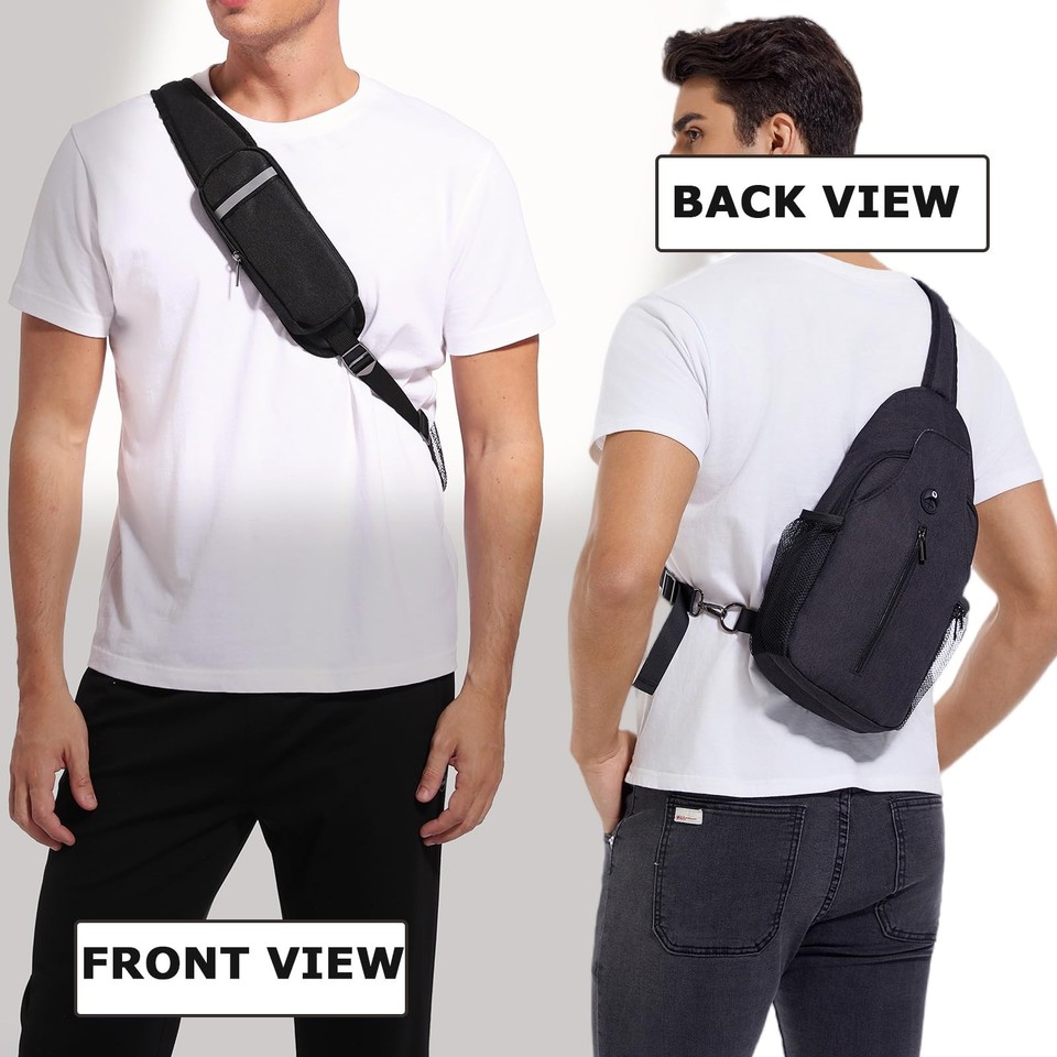 Sling Backpack, Crossbody Bag Large Sling Bag RFID with Water Bottle ...