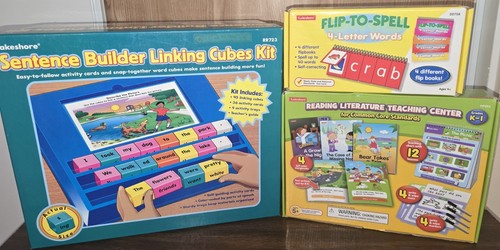 HUGE Lakeshore Learning Language LOT: Sentence Builder Linking Cubes ...