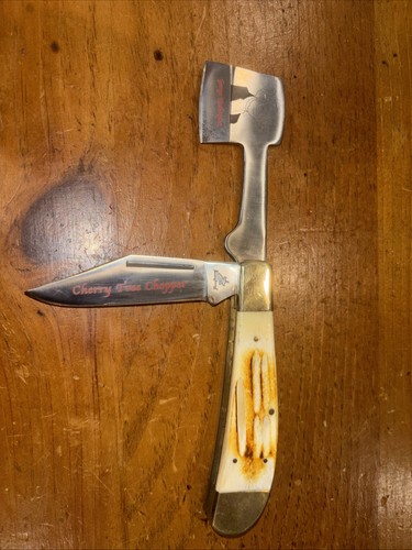 FROST CUTLERY CHERRY TREE CHOPPER GEORGE WASHINGTON KNIFE HATCHET BURNT ...