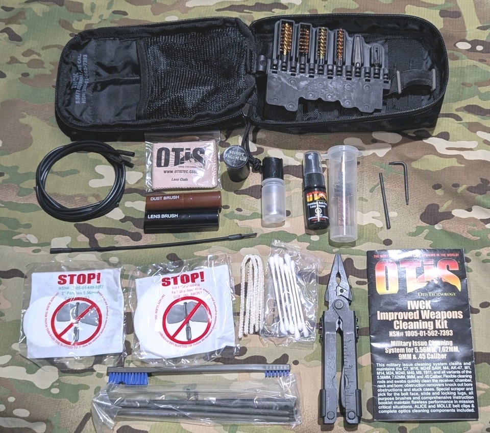 OTIS IMPROVED WEAPONS CLEANING KIT & GERBER MULTI TOOL 5.56, 7.62, 9mm ...