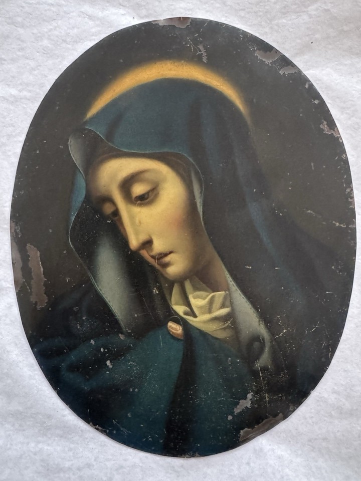 Maria E Gesù Pittura Su Rame Circa 1850 | eBay