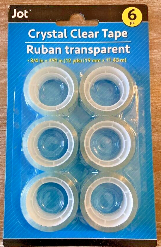 2 Packs of 6 Rolls (24 yards) - Jot Brand Crystal Clear Tape. Free ...