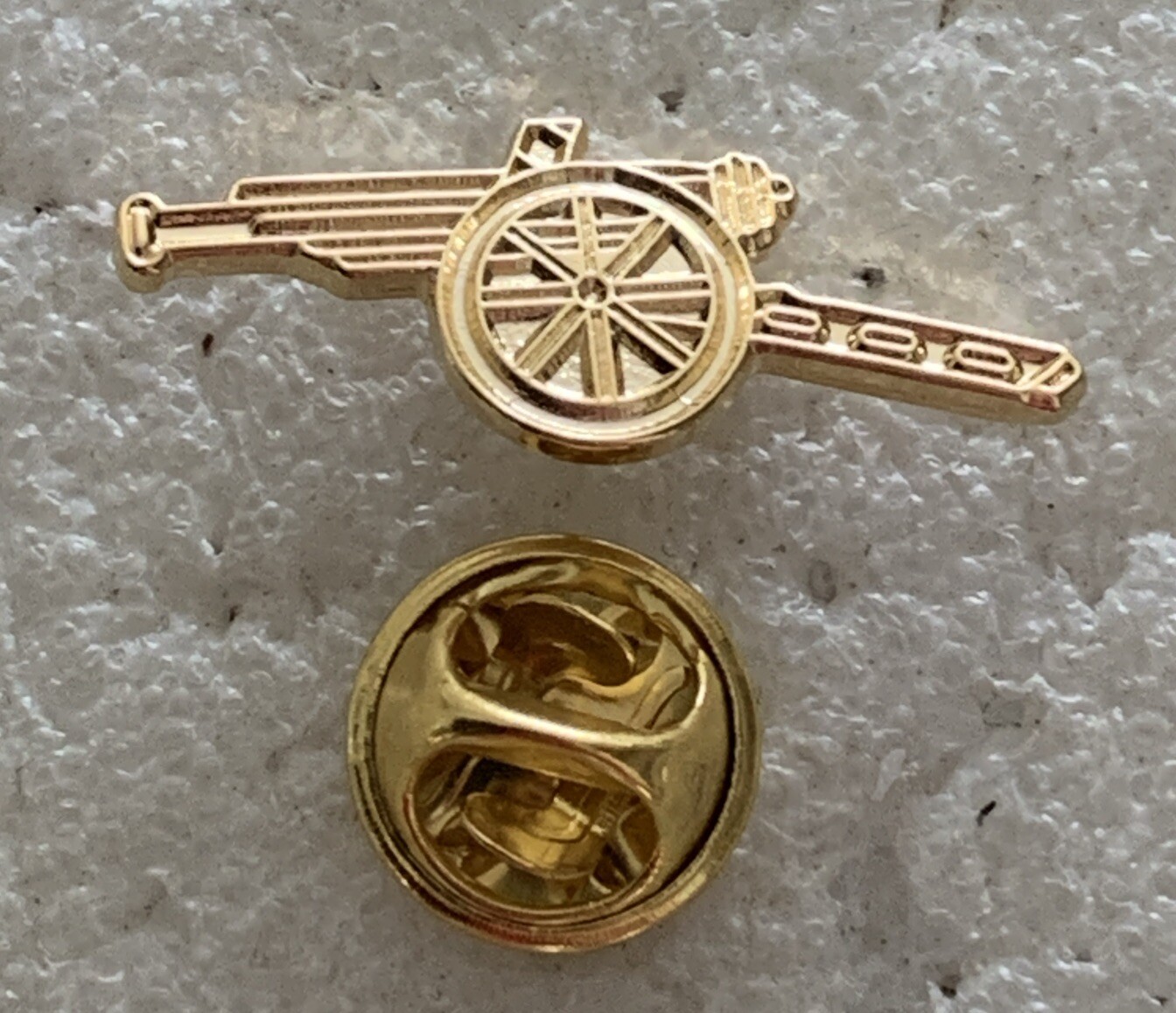 Very Rare Arsenal Supporter Large Enamel Badge Medium Gold Canon Gun ...