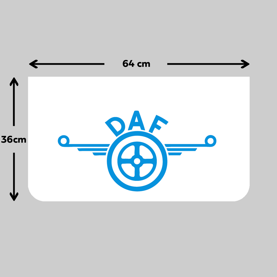 DAF Lorry HGV Rear Mudflaps 36x64 cm Smooth White PVC Mud Flaps Light ...