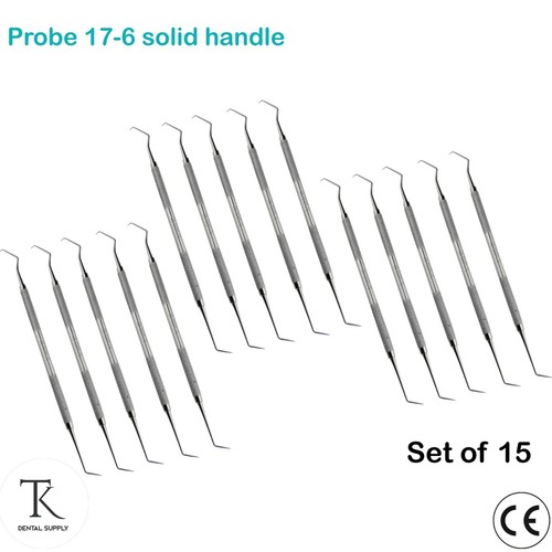 Set Of 15 - Diagnostic Dental Instruments Probe # 17/6 Solid Handle ...