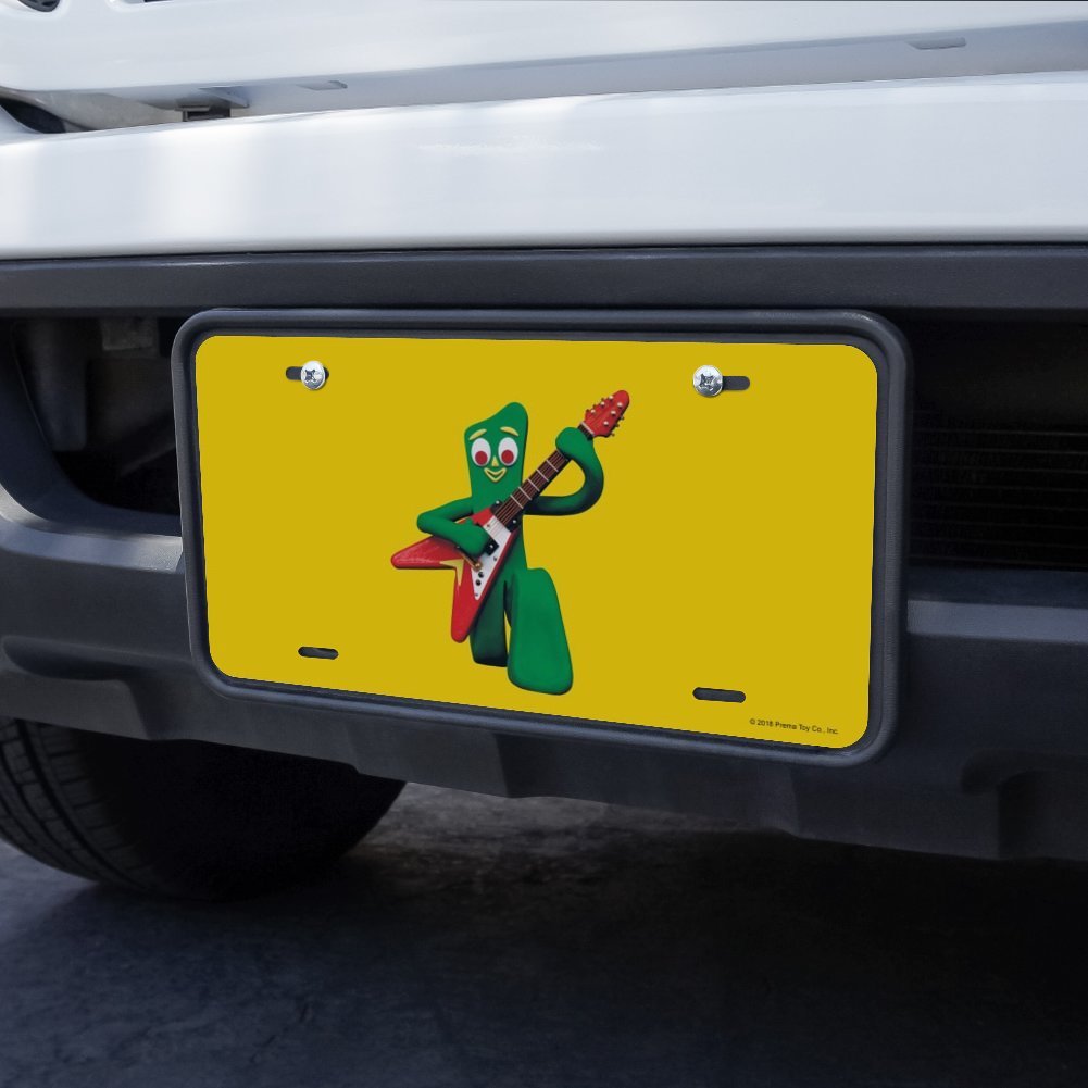 Gumby Playing Guitar Rock and Roll Novelty Metal Vanity Tag License ...