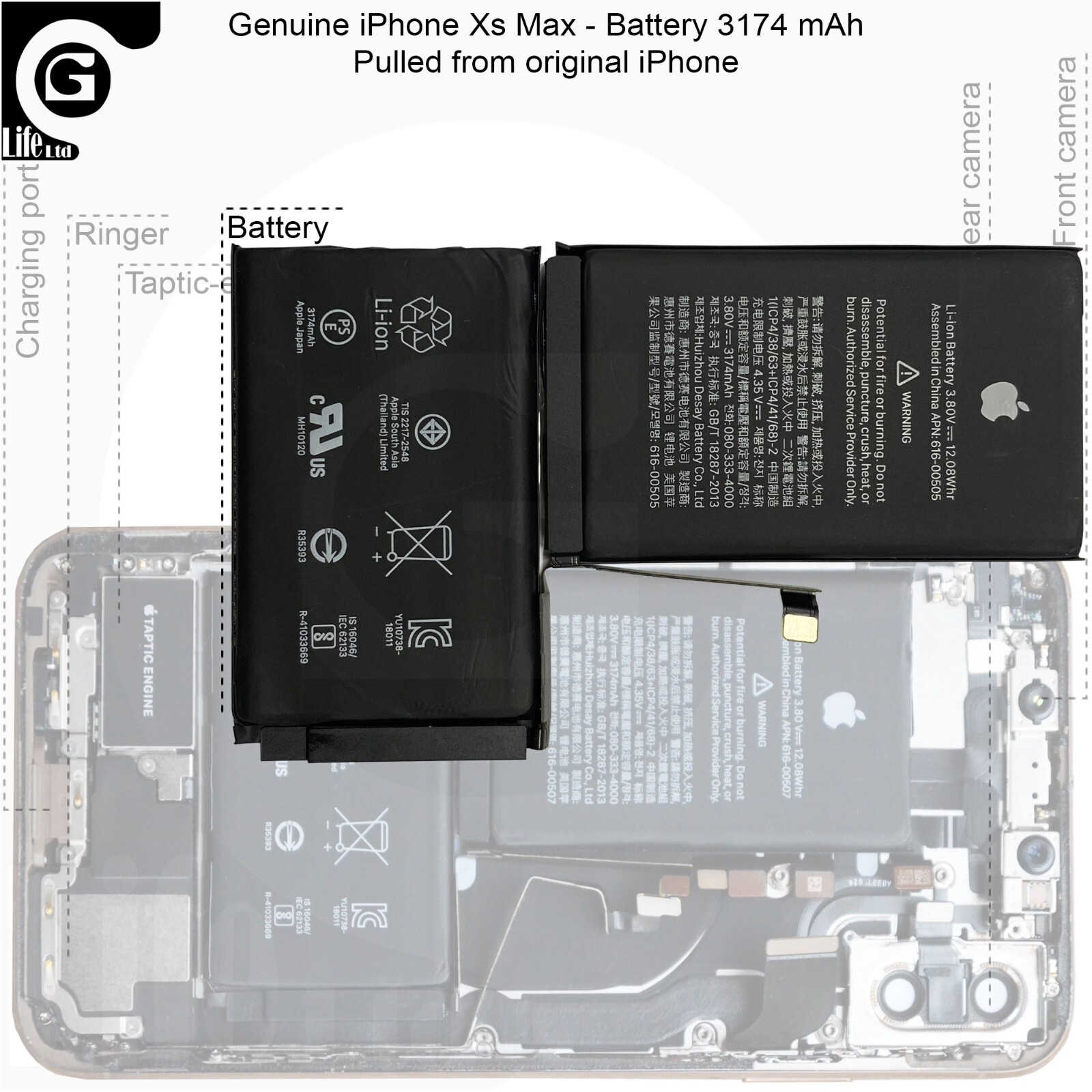 Genuine Original Apple iPhone Batteries over 90% Capacity Used Grade A ...