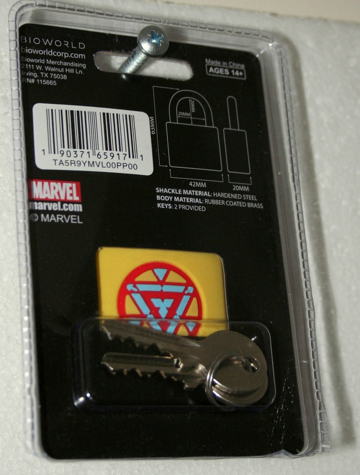 Marvel Comics Iron Man Sturdy Rubber Coated Key School Gym Locker Pad ...