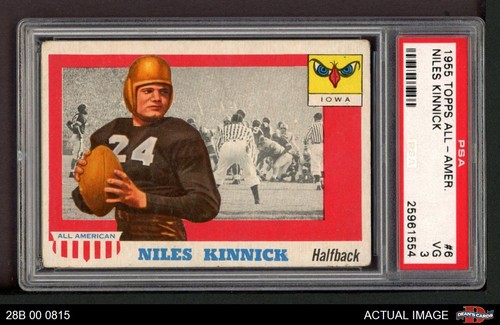 1955 Topps #6 Nile Kinnick First Name Misspelled as Niles RC Iowa PSA 3 ...