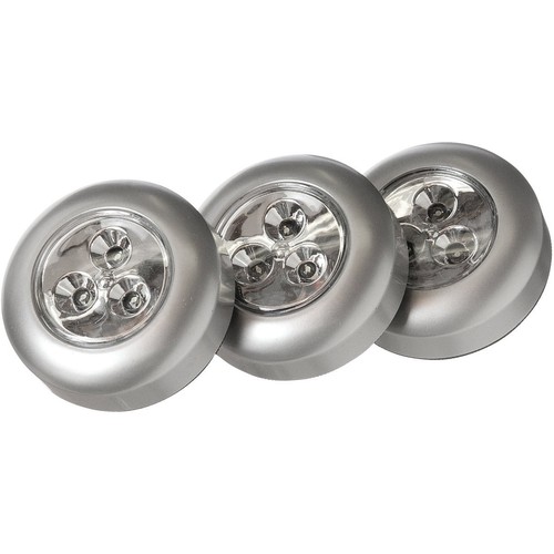 Light It 3-Bulb Silver LED Battery Tap Light (3-Pack) 30010-301 Light ...