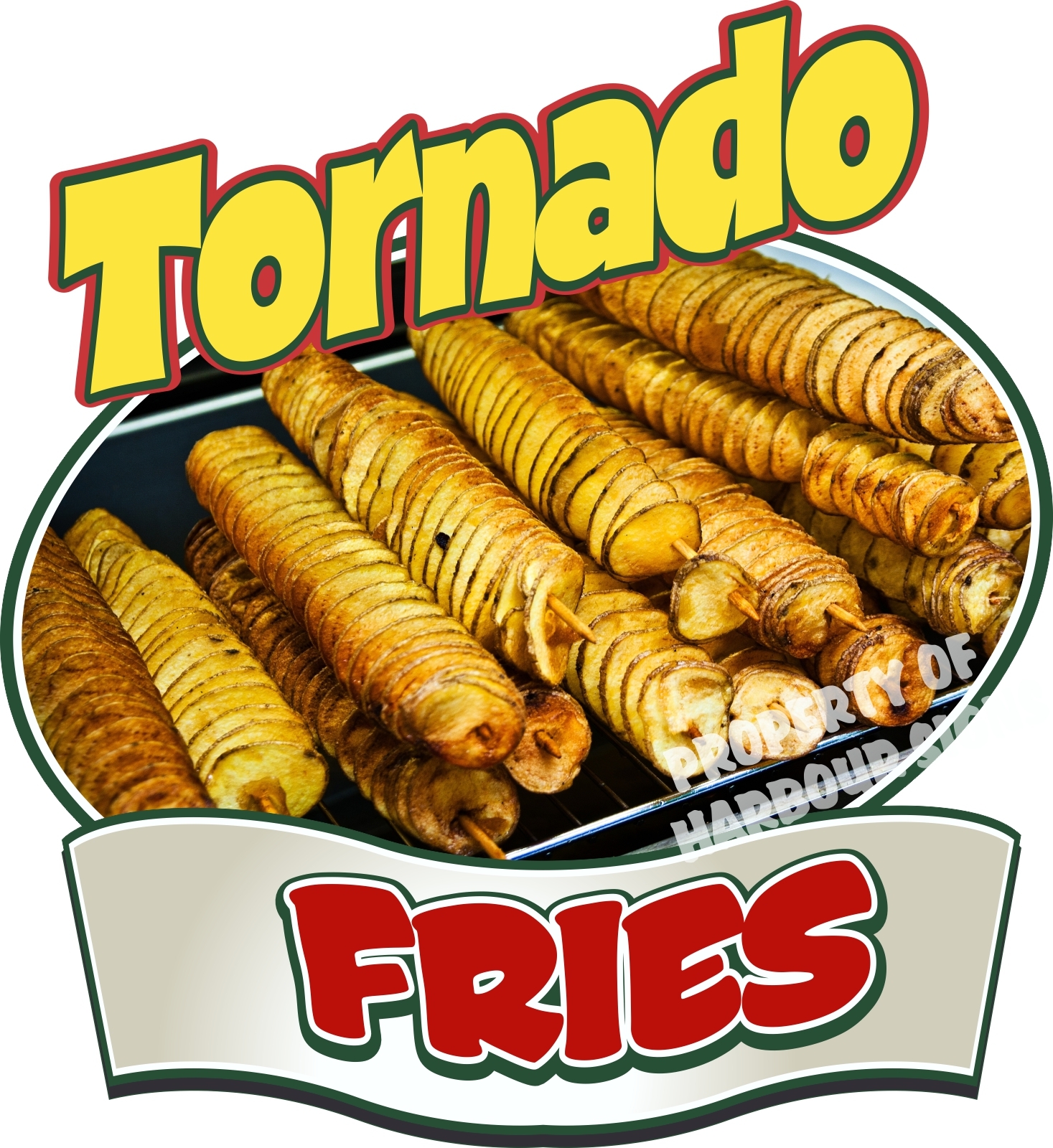 Tornado Fries Decal 14" Potato Chips Concession Restaurant Food Truck ...