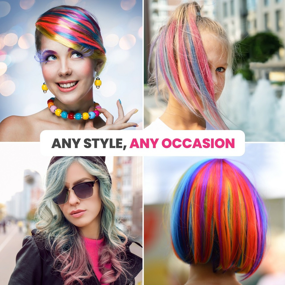 Hair Chalk Gift for Girls - 10 Temporary Non-Toxic Easy Washable Hair ...