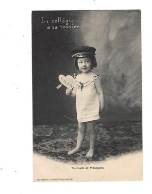 SB1552 LITTLE VICTORIAN GIRL WITH MILITARY CAP LOVE GREETINGS 1904 | eBay