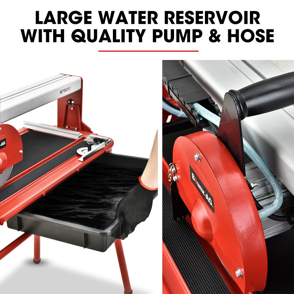BAUMR-AG Electric Tile Saw 800W 200mm 8" Blade 720mm Wet Cutter ...