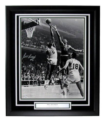 Bill Russell HOF Autographed 16x20 B/W Photo Boston Celtics Framed JSA ...