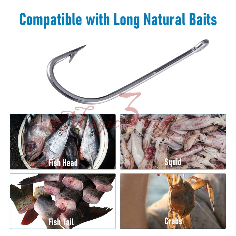 20/50pcs O'shaughnessy Hooks J Fishing Hooks Long Shank Big Game ...