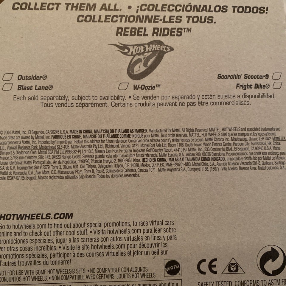 2005 Hot Wheels #078 Rebel Rides 3/5 W-OOZIE 1:64 White Variant (g5 ...