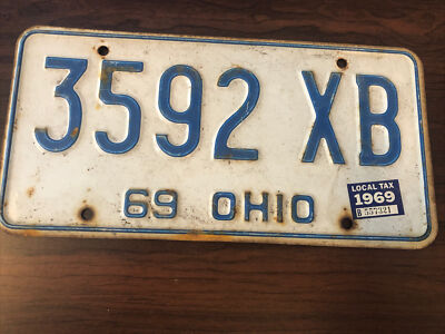 1969 Ohio License Plate # 3592 XB | eBay