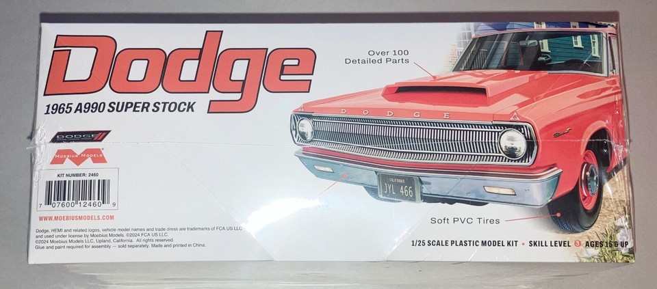 Moebius 1965 Dodge A990 Super Stock 1:25 scale model car kit 2460 | eBay