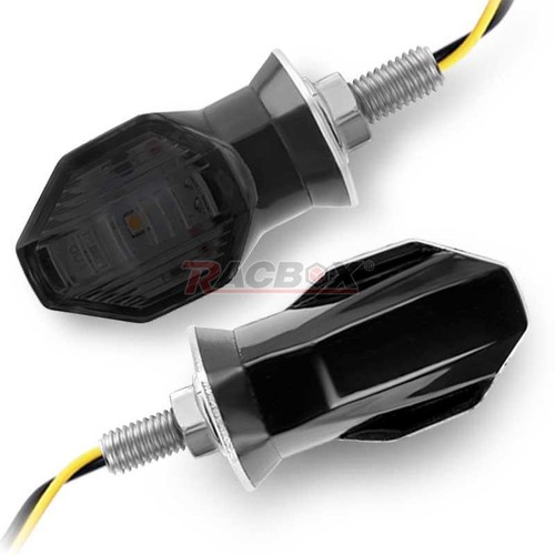 2x Smoke Mini Motorcycle LED Turn Signal Amber Light Blinker Indicator ...