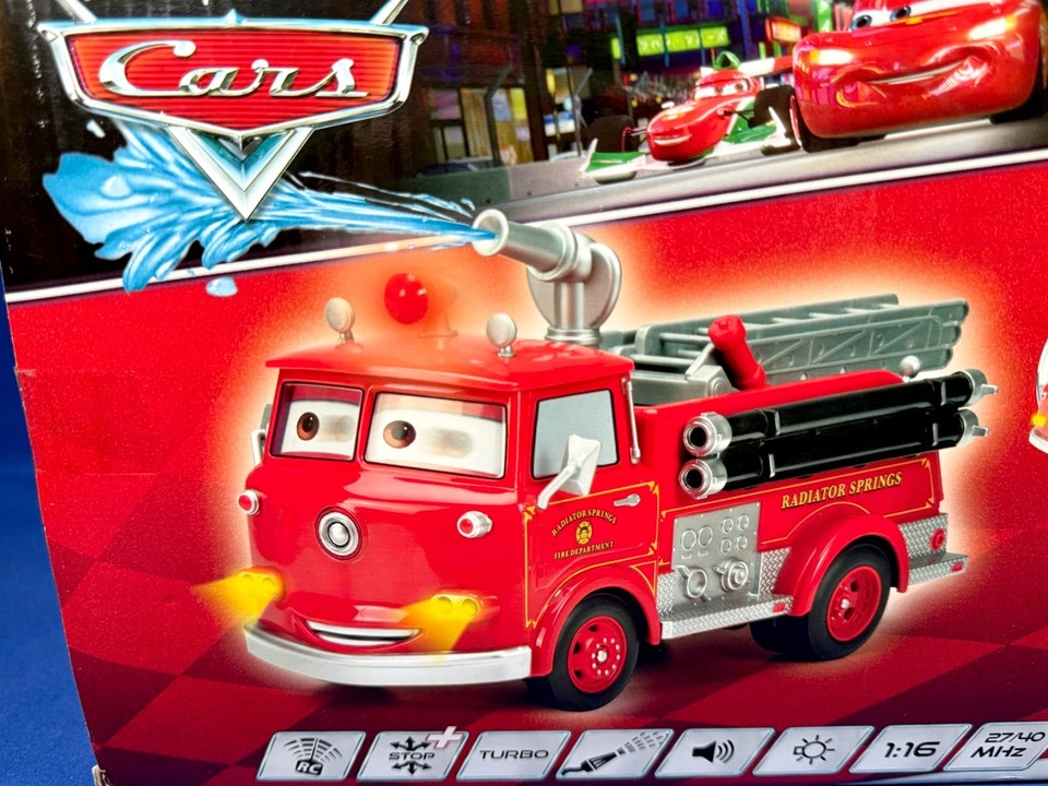 New - RED R/C FIRE ENGINE - Pixar CARS Fire Truck - Radio Control 1:16 ...