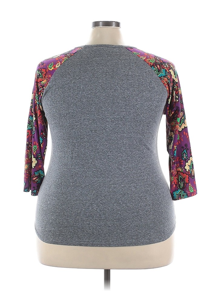Lularoe Women Gray 3/4 Sleeve T-Shirt 3X Plus | eBay
