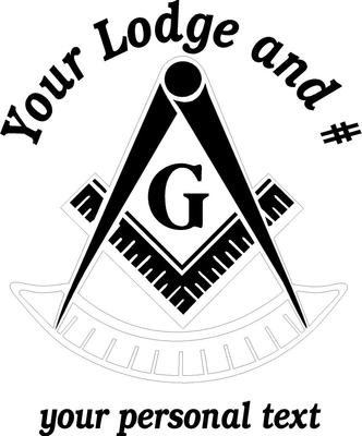 WHITE Vinyl Decal Masonic Emblem Past Master Lodge name number ...
