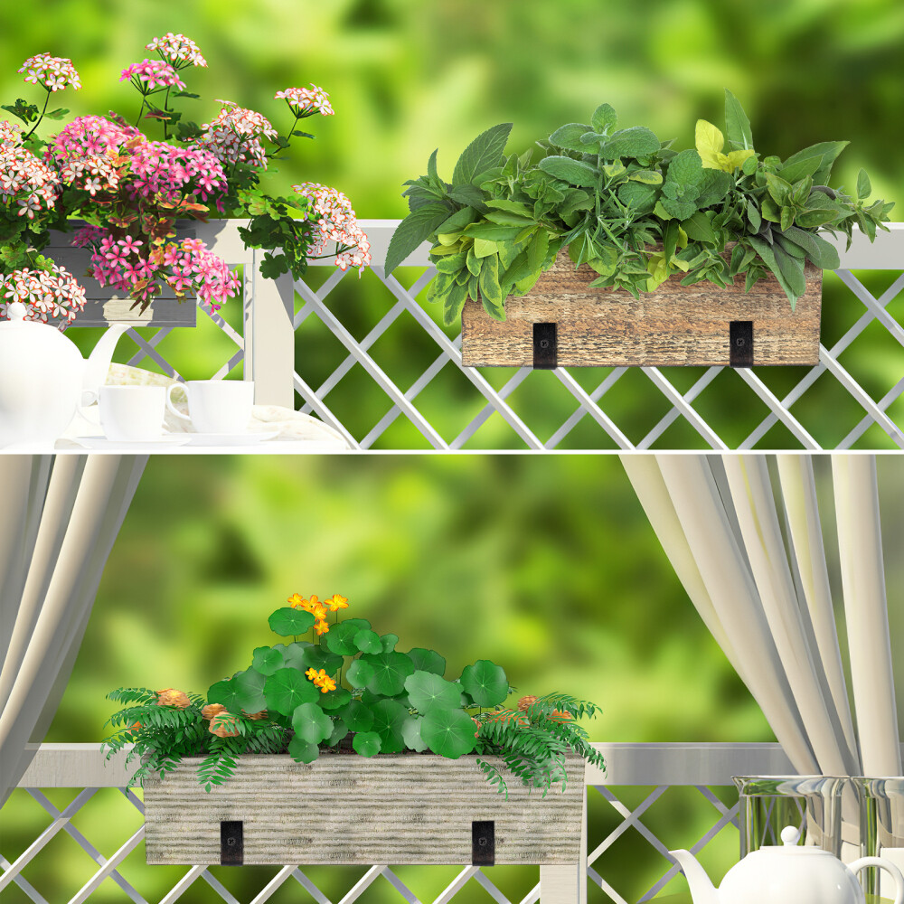 Decorative Hanging Hooks Window Flower Box Holder Brackets Flower Pot ...