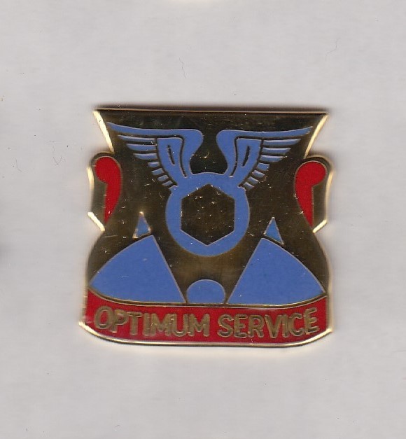 US ARMY 302nd Maintenance Battalion crest DUI badge c/b clutchback G-23 ...