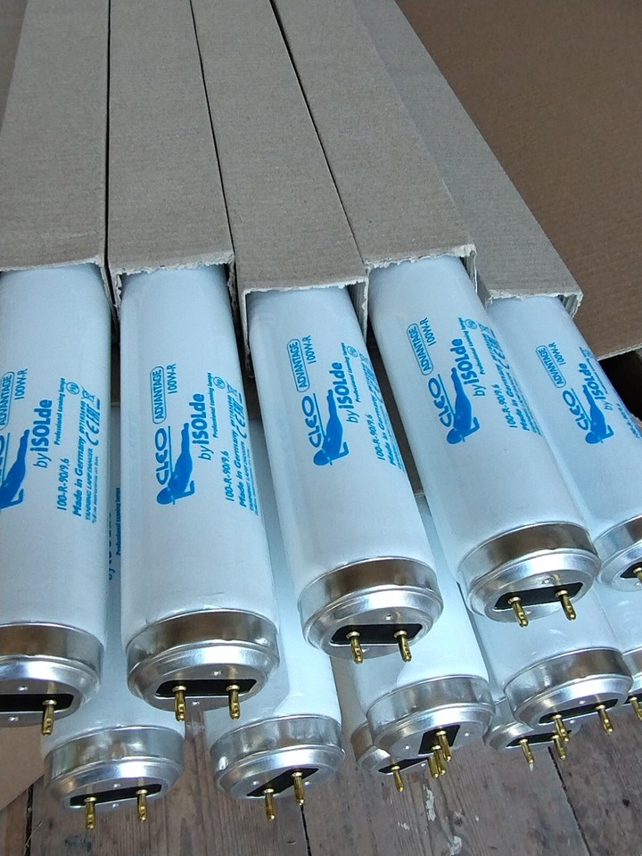 8 x CLEO ADVANTAGE RUVA Sunbed lamps / tubes ULTRA fast tan 6 foot 100 ...