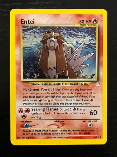 Beautiful Holo Rare Pokemon Card Neo Revelation Entei 6/64 amazing ...