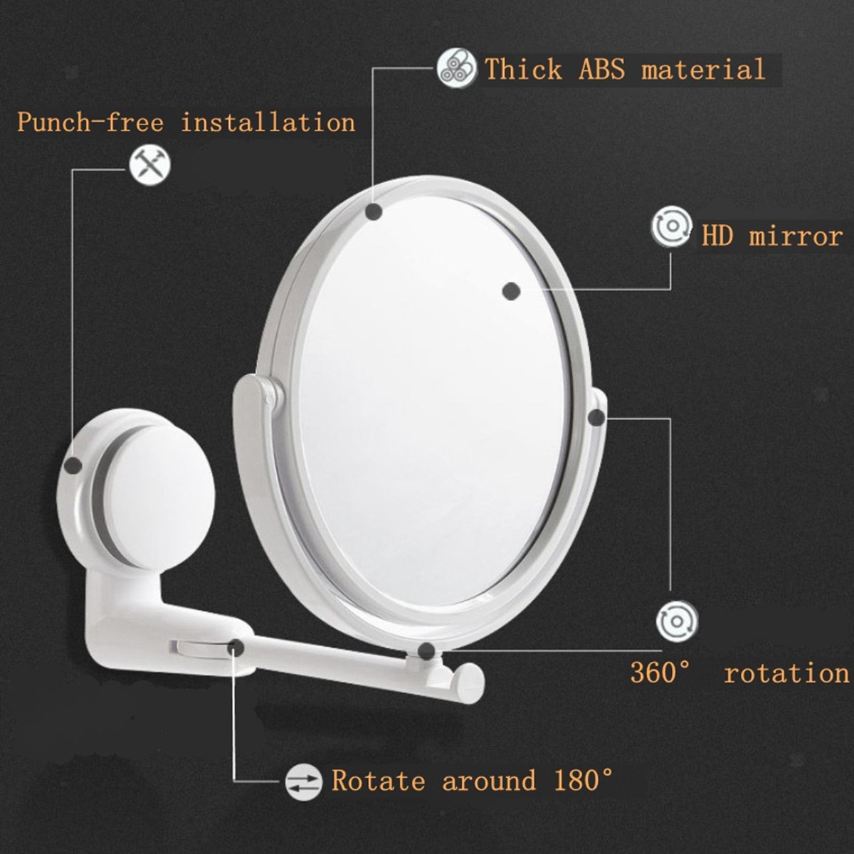 Retractable Mirror Bathroom