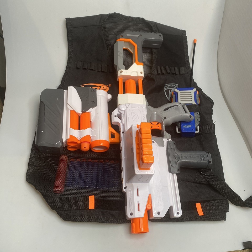NERF Modulus Mediator w/ Walkie Talkie, MEGA Shotgun Barrel, Vest, 10 Darts | eBay