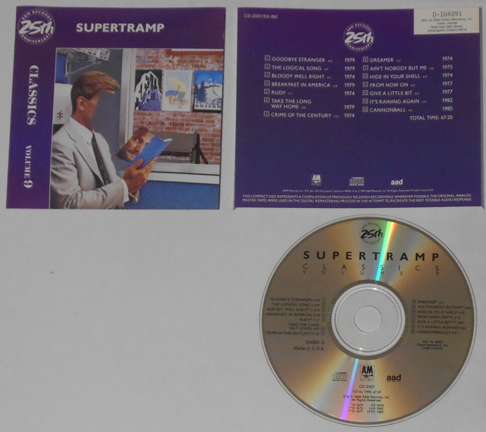 Supertramp - Classics Vol. 9 - BMG club issue U.S. cd | eBay