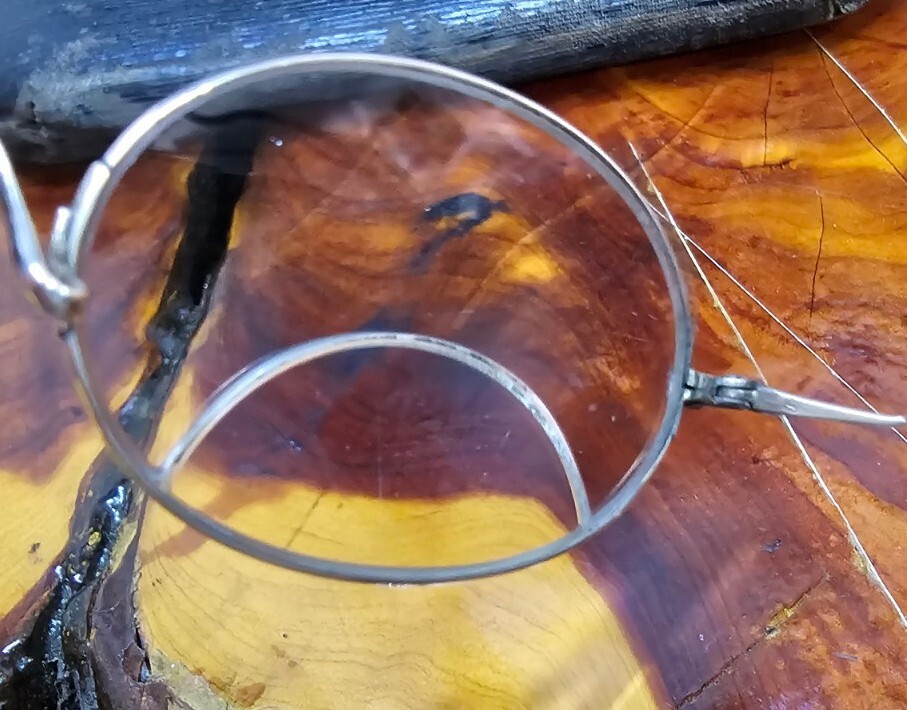 Antique Early 1900s Wire Rim Silver Tone Glasses Unbr… - Gem